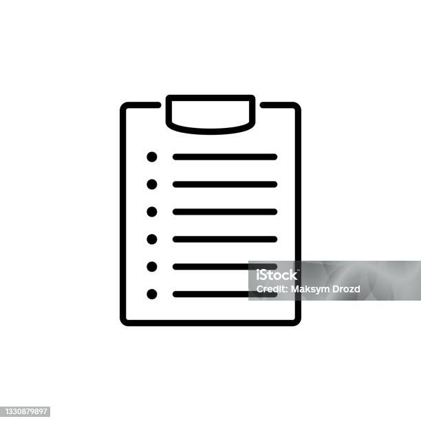 Icône De Liste De Contrôle Style Plat Isolé En Arrièreplan Symbole De