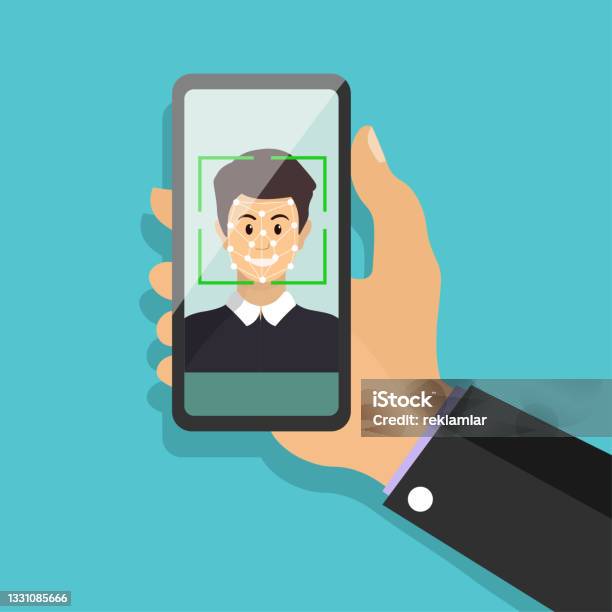 Ilustración de Vector De Identificación Facial Biométrica Desbloqueo De ... Ilustración de Vector De Identificación Facial Biométrica Desbloqueo De ...