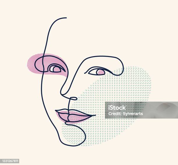Abstract Face Girl Vector Portrait Abstraction Art Woman Head Hand