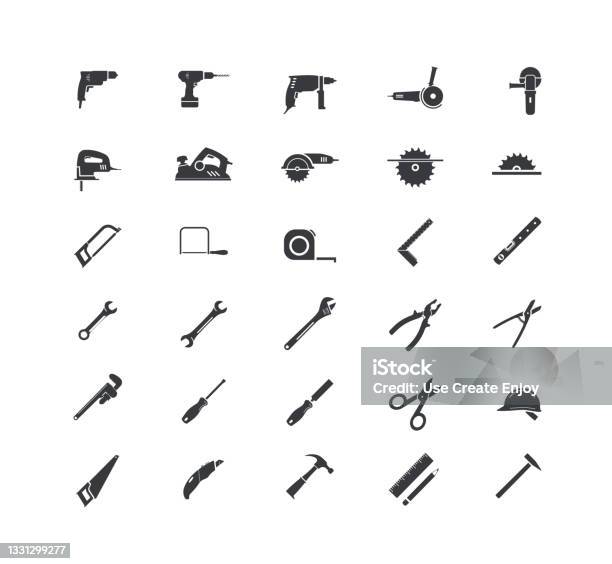 Icône Doutils De Réparation Vectorielle Remplie De Noir Isolée Sur Fond