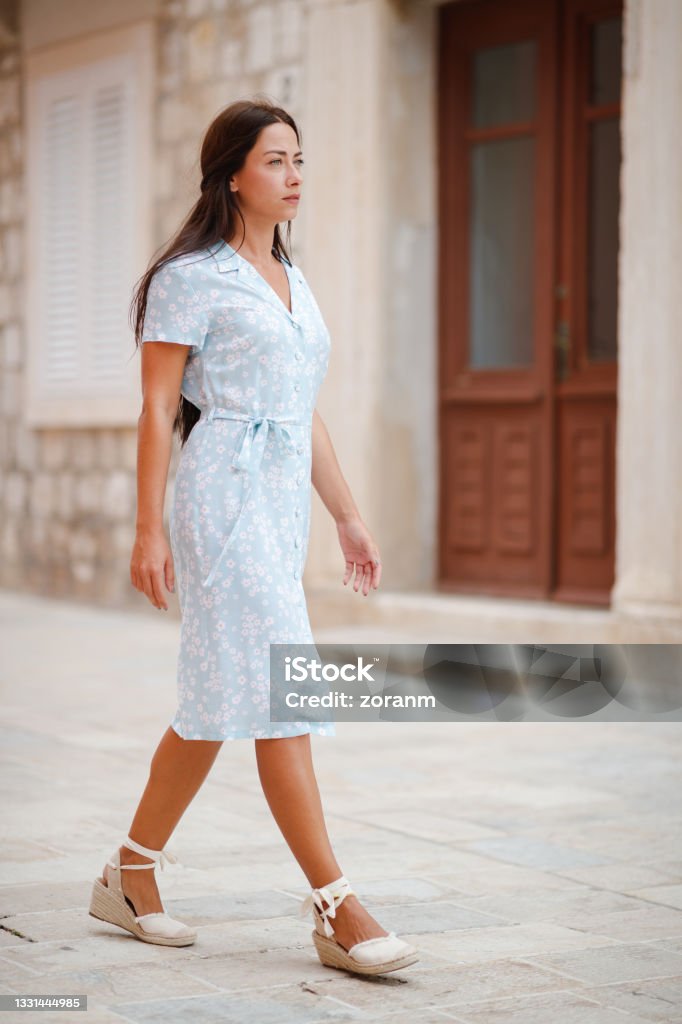 Beautiful Brunette Walking Around Her Neighborhood Old Town Lifestyle ... Beautiful Brunette Walking Around Her Neighborhood Old Town Lifestyle ...