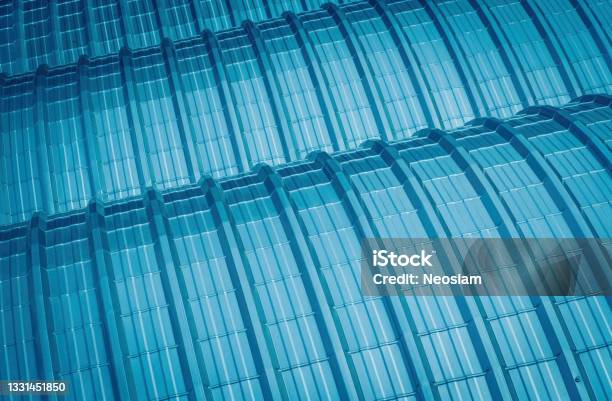Atap Lembaran Logam Permukaan Tekstur Logam Bergelombang Atau Latar