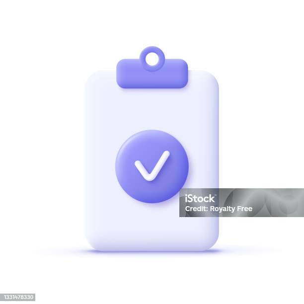 Ikon Tanda Centang Konsep Persetujuan Dokumen File Clipboard Daftar