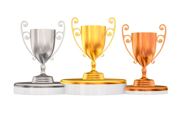 Free picture: Silver-platinum trophy with a gold medal, a worthy prize ...
