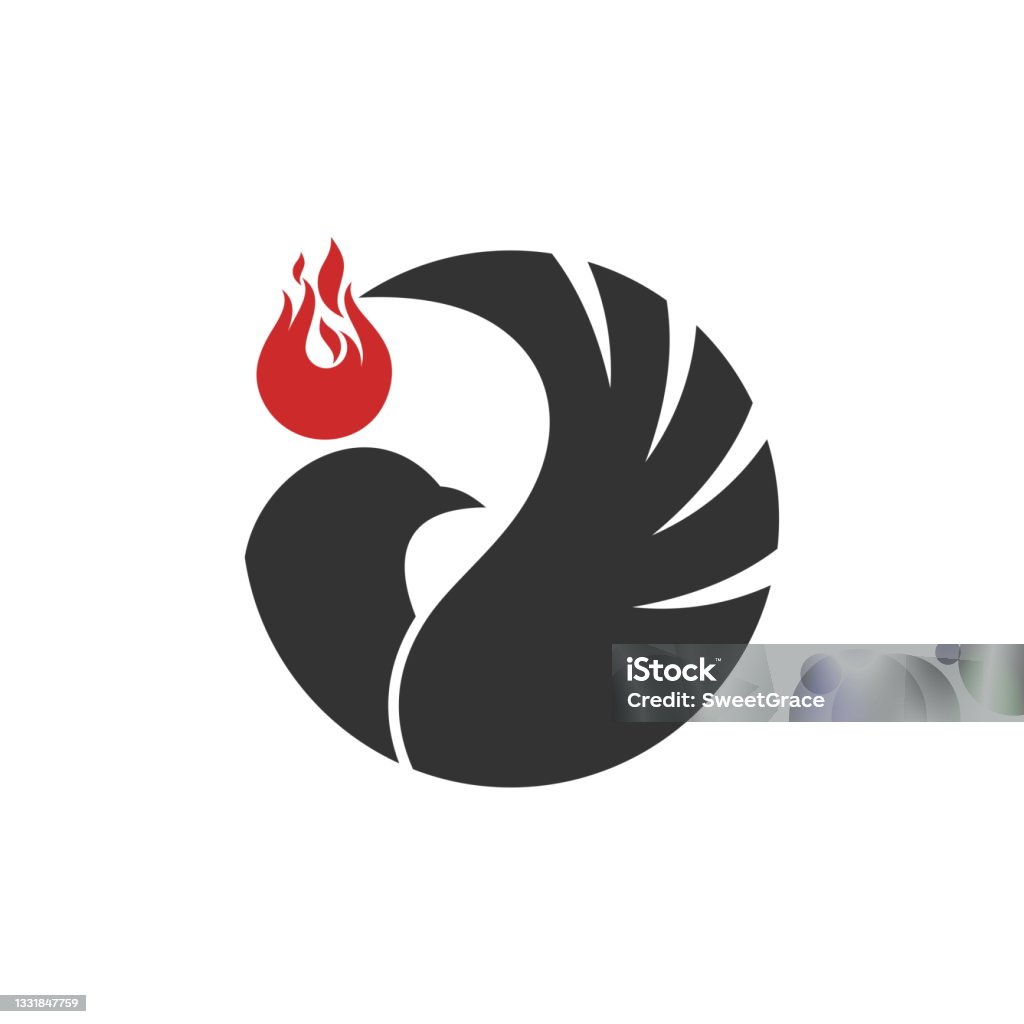 Illustration Chrétienne Logo De Léglise La Colombe Et La Flamme Du Feu