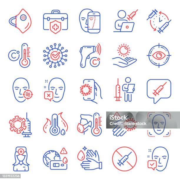 Ensemble Dicônes Médicales Icône Incluse Comme Détection Du Visage