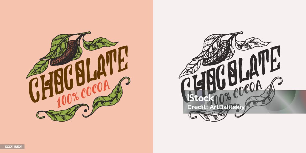 Daun Kakao Lencana Atau Logo Vintage Untuk Kaos Tipografi Toko Atau ... Daun Kakao Lencana Atau Logo Vintage Untuk Kaos Tipografi Toko Atau ...