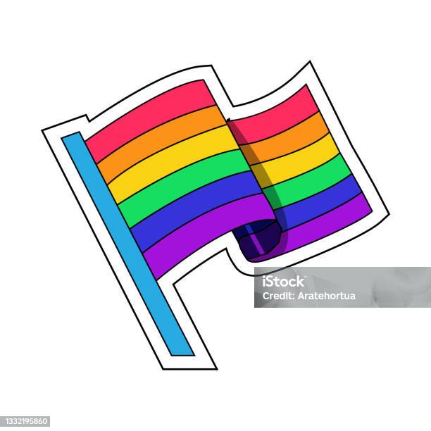 Bendera Kebanggaan Terisolasi Dengan Warna Lgbt Ilustrasi Stok Unduh