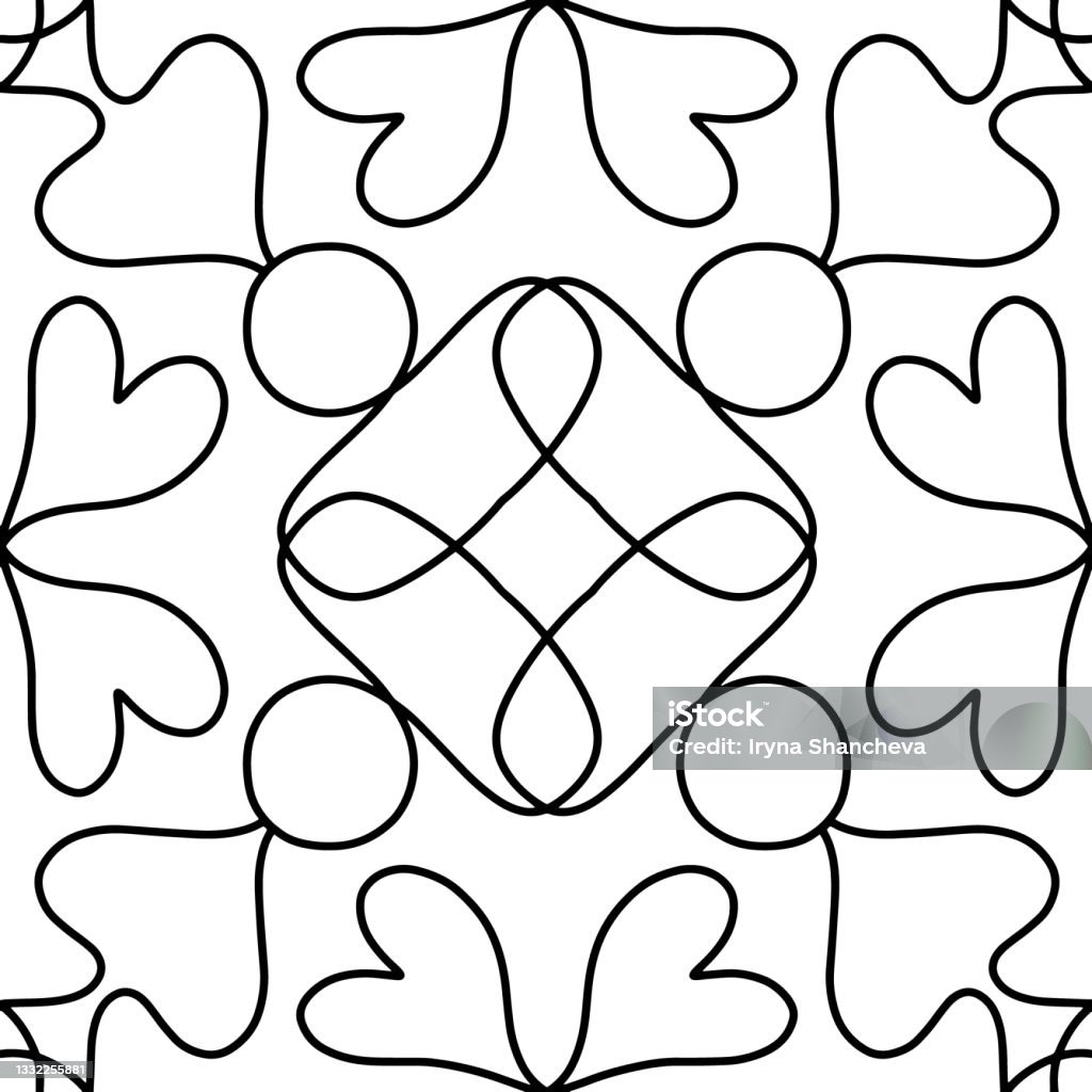 Abstract Seamless Pattern Doodle Hand Drawn Art Line Sketch Vector