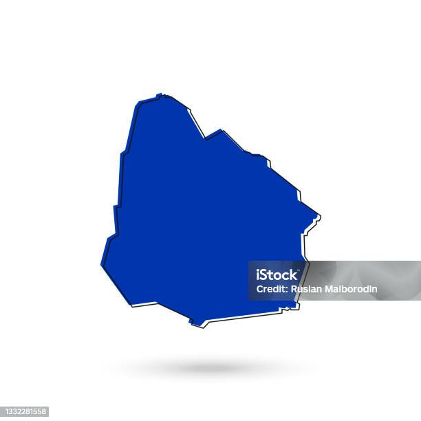 Carte Bleue De Luruguay Sur Fond Blanc Vecteurs Libres De Droits Et