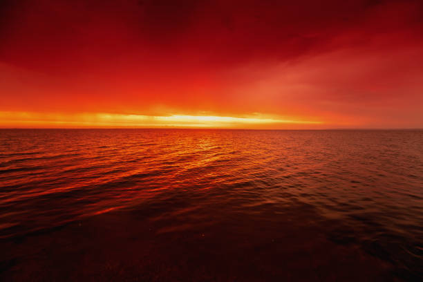 Free Stock Photo of Red Sky Over Body of Water | Download Free Images ...