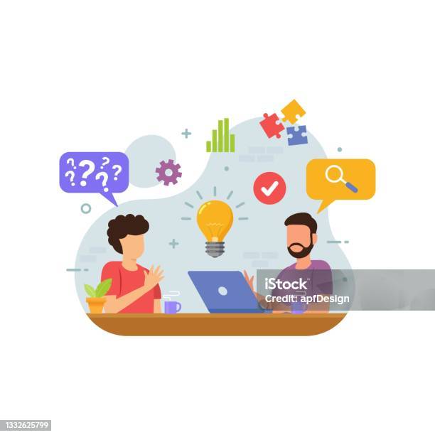 Brainstorming Ide Proses Untuk Konsep Desain Startup Bisnis Ilustrasi