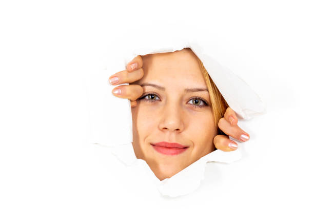 Free Stock Photo of Half a womans face on torn background - ripped in ...