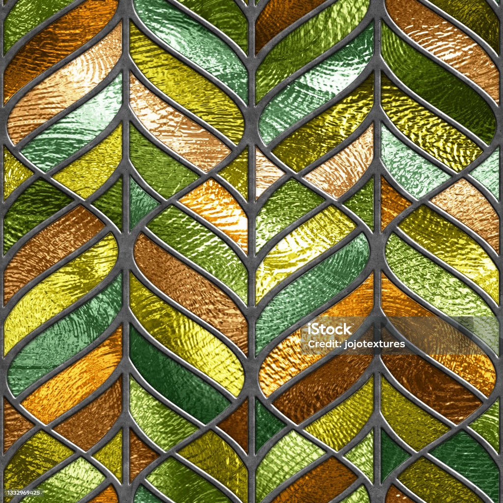 Stained Glass Leaves And Letters