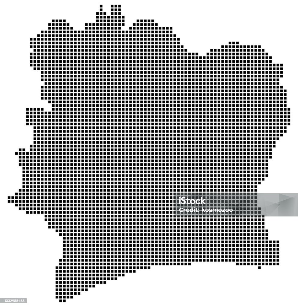Ivory Coast Map Square Dotted Style Stock Illustration Download Image