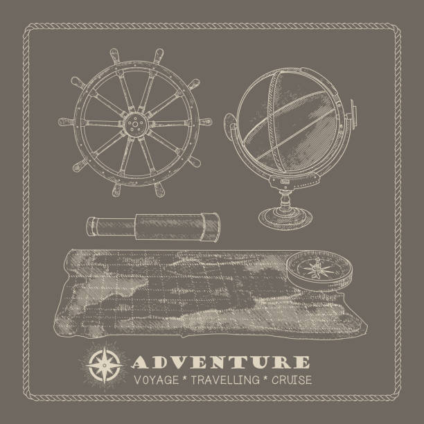 Old Sea Map Compass