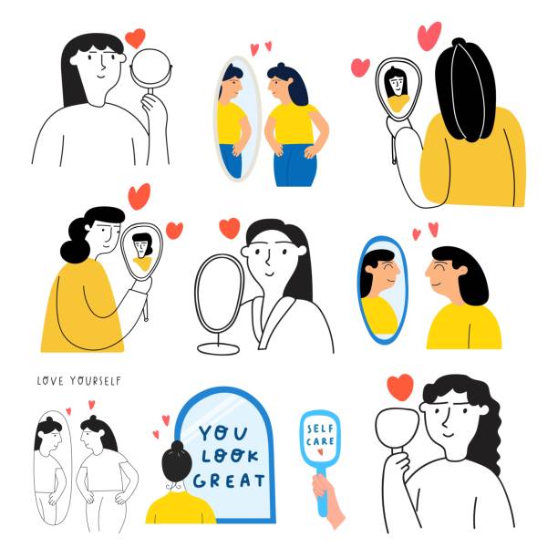 2 200 Happy Mirror Woman Stock Illustrations Royalty Free Vector