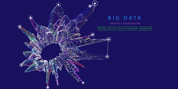 Abstract Background With Polygonal Color Grid Analyze Analytics Algorithms Data Big Data Stock