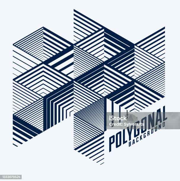 Latar Belakang Poligonal Abstrak Dengan Segitiga Bergaris Dan Desain