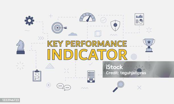 Kpi Key Performance Indicator Concept With Icon Set With Big Word Or ... Kpi Key Performance Indicator Concept With Icon Set With Big Word Or ...