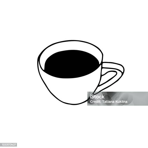 Gambar Tangan Hitam Menguraikan Ilustrasi Vektor Secangkir Kopi Panas ... Gambar Tangan Hitam Menguraikan Ilustrasi Vektor Secangkir Kopi Panas ...