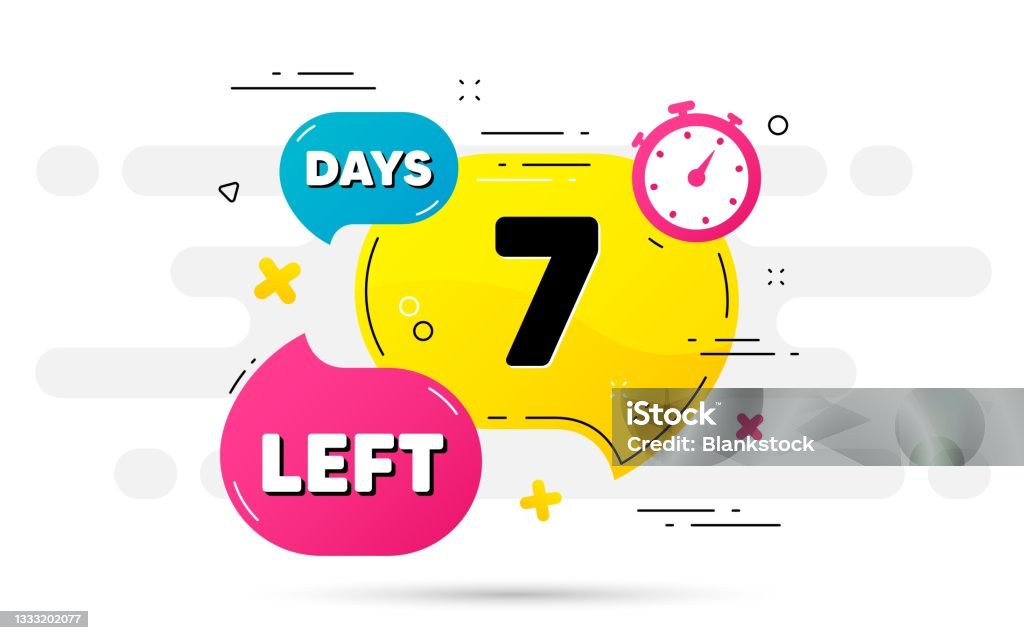 Seven Days Left Icon 7 Days To Go Vector Stock Illustration - Download ... Seven Days Left Icon 7 Days To Go Vector Stock Illustration - Download ...