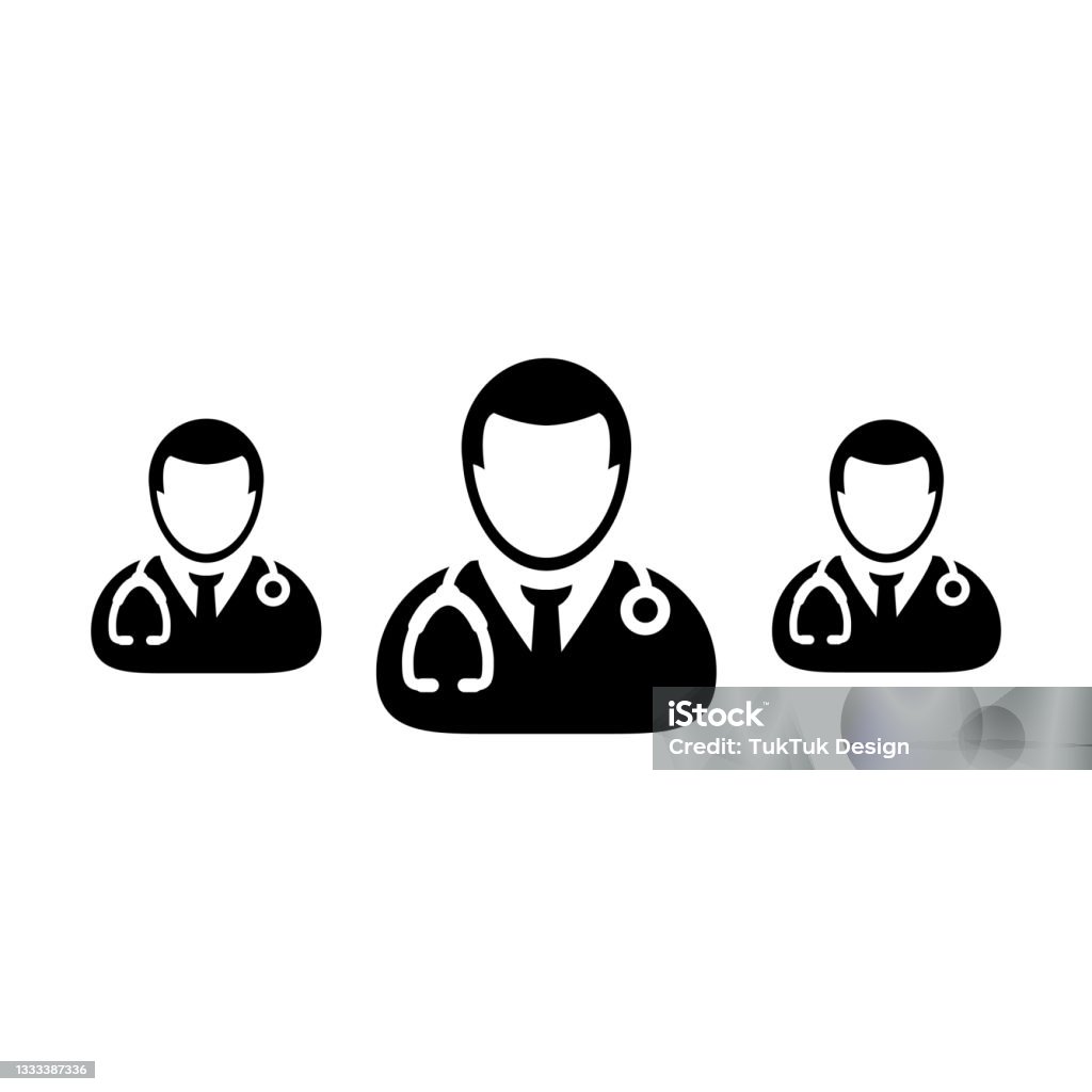 Health Icon Vector Group Of Male Doctors Person Profile Avatar For