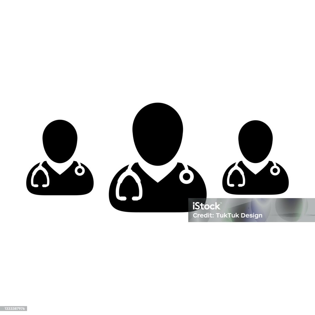 Health Consultation Icon Vector Group Of Male Doctors Person Profile