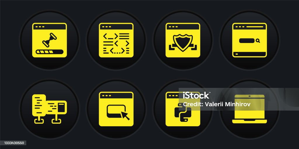Set Computer Monitor Screen Search Engine Browser Files Python Programming Language With Shield
