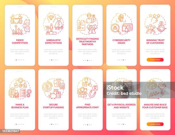 Startup Meluncurkan Kumpulan Layar Halaman Aplikasi Seluler Orientasi ... Startup Meluncurkan Kumpulan Layar Halaman Aplikasi Seluler Orientasi ...