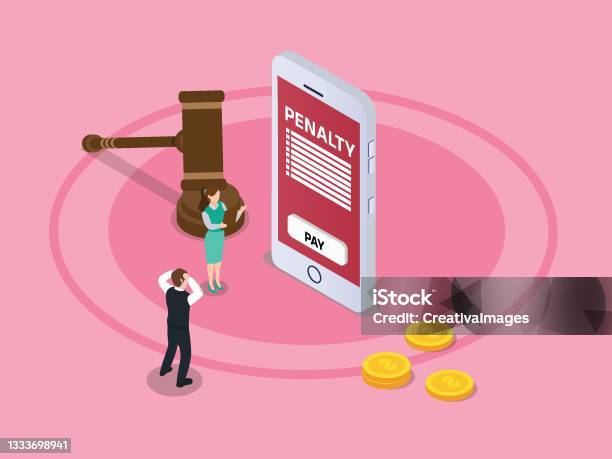 Businesswoman Showing Punishment To Pay Penalty Stock Illustration ... Businesswoman Showing Punishment To Pay Penalty Stock Illustration ...