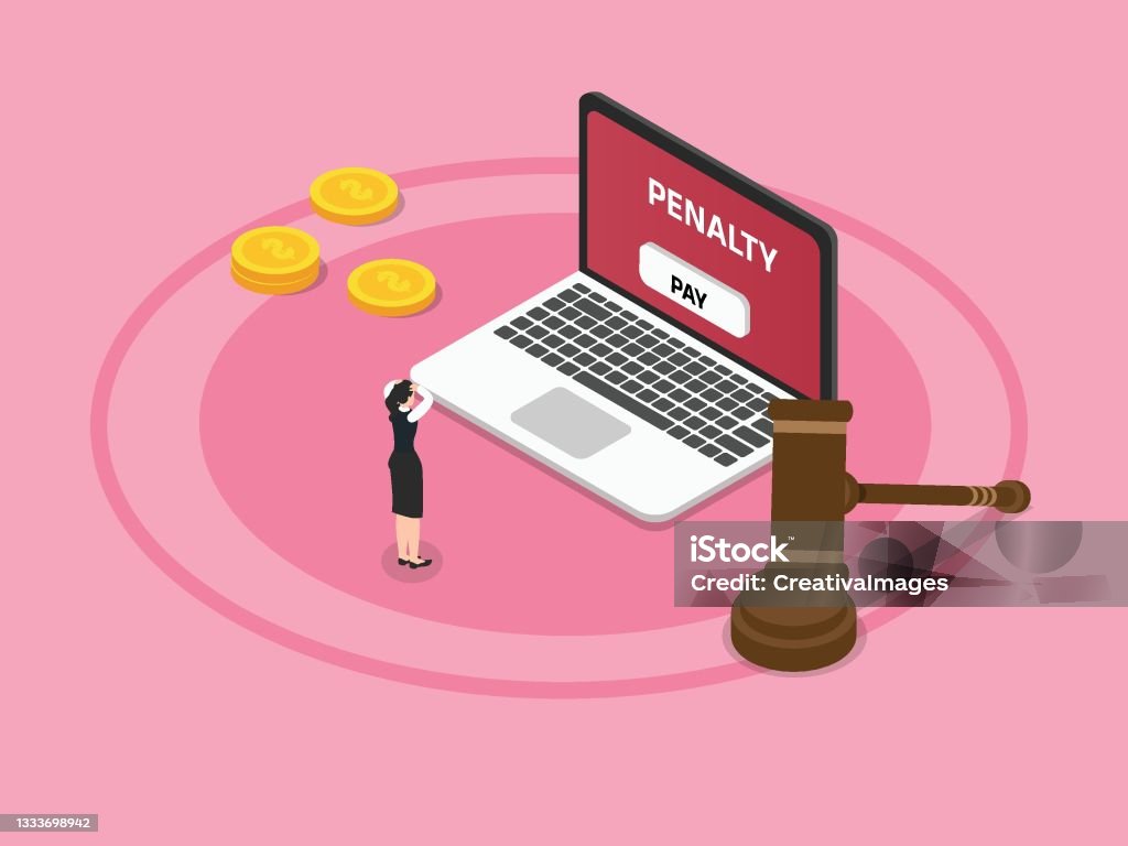Businesswoman With Punishment To Pay Penalty Stock Illustration ... Businesswoman With Punishment To Pay Penalty Stock Illustration ...