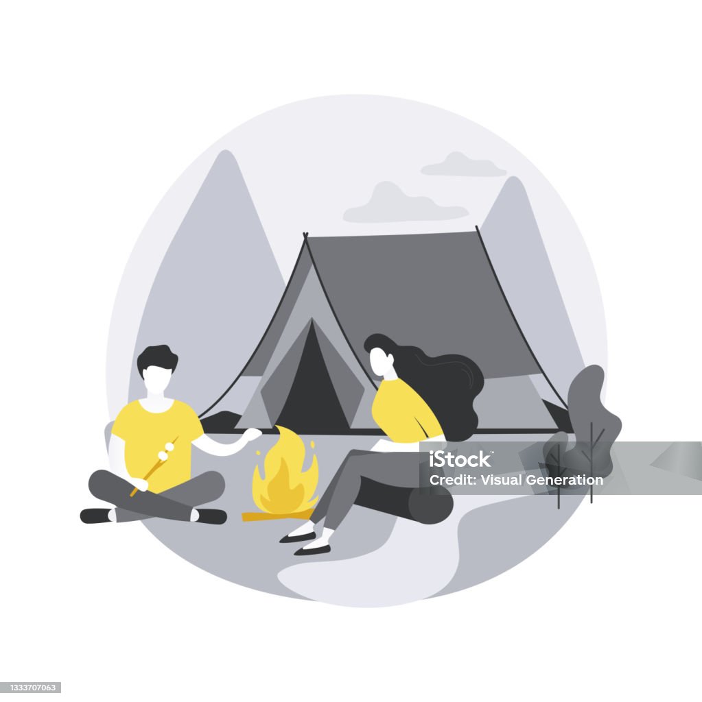 Summer Camping Abstract Concept Vector Illustration Stock Illustration