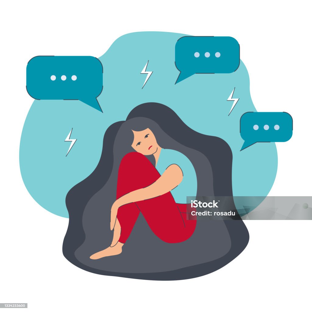 Girl Sitting Hugging Knees 121 Stock Illustration Download Image Now