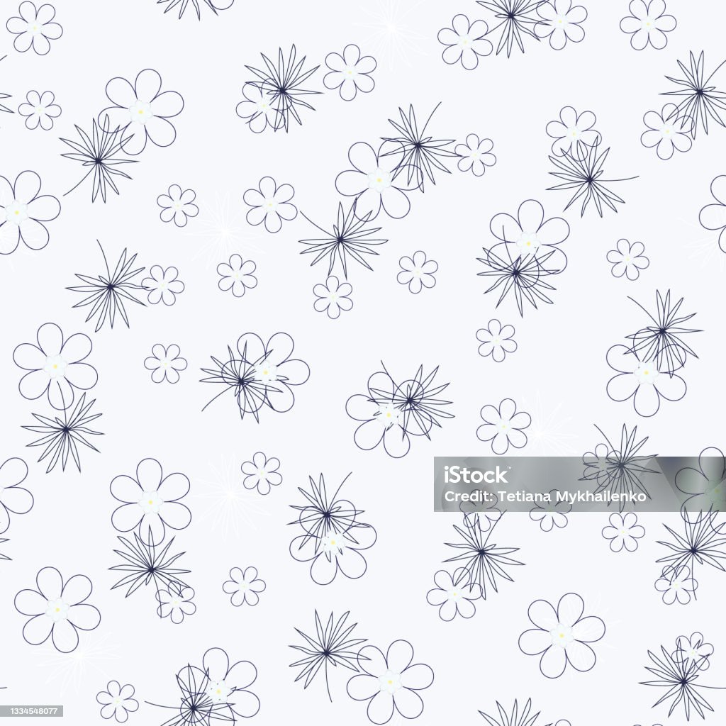 Chamomile Seamless Pattern Abstract Background With White Daisies