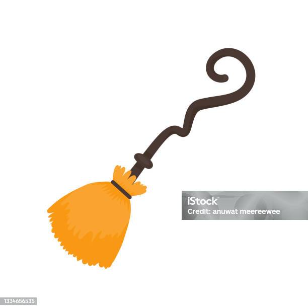 Magic Broom Vector Flying Wood Ornaments For The Wicked Witch On