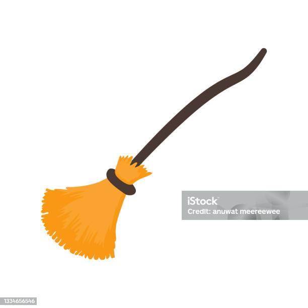 Magic Broom Vector Flying Wood Ornaments For The Wicked Witch On