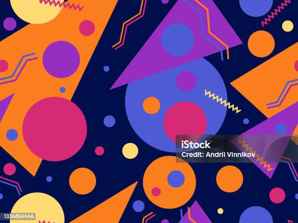 Pola Geometris Mulus Dalam Gaya 80an Geometris Membentuk Segitiga