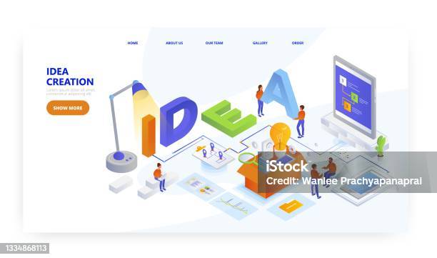 Pembuatan Ide Desain Halaman Arahan Templat Vektor Spanduk Situs Web