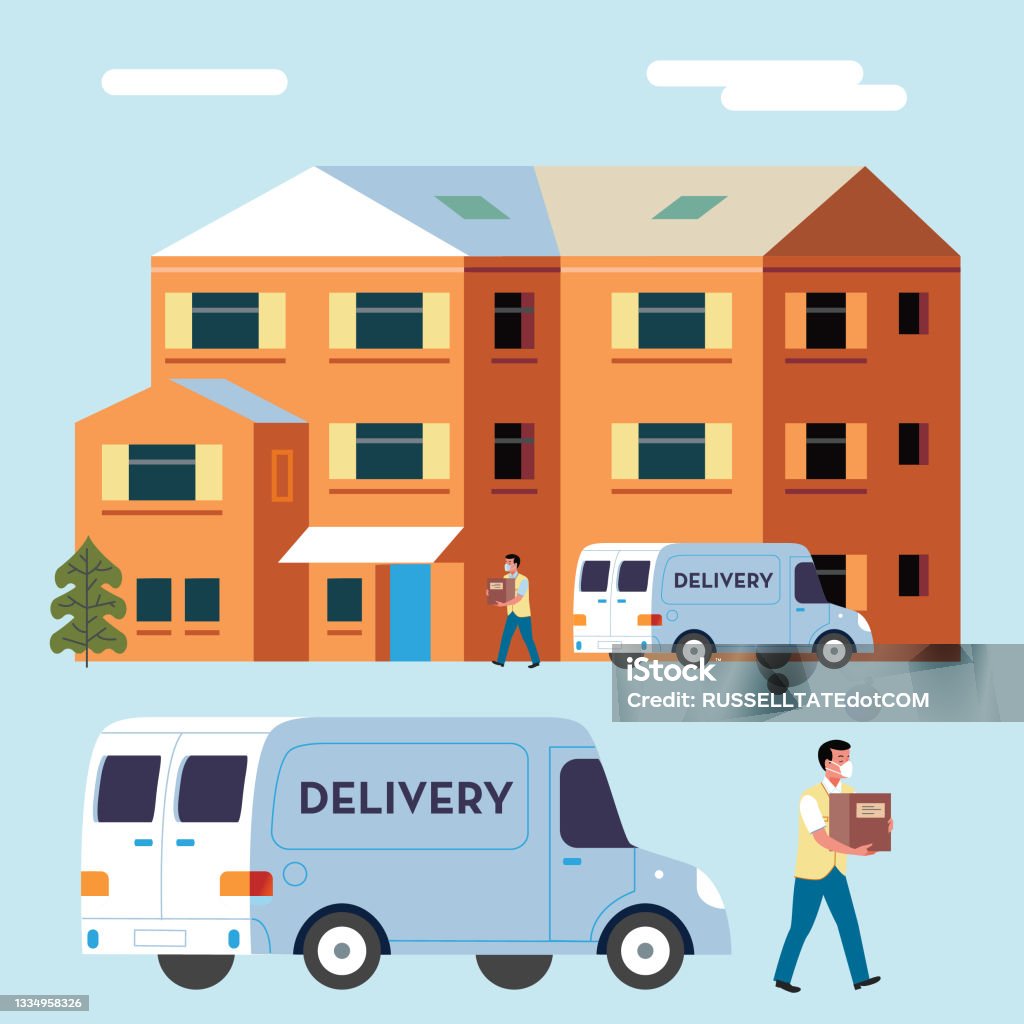 Contactless Parcel Delivery Stock Illustration Download Image Now