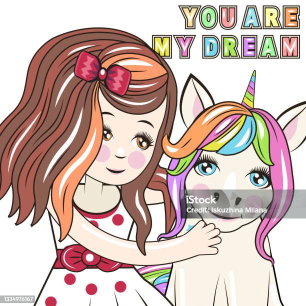 Kartu Ucapan Dengan Kartun Girl Dan Unicorn Ilustrasi Stok - Unduh ... Kartu Ucapan Dengan Kartun Girl Dan Unicorn Ilustrasi Stok - Unduh ...