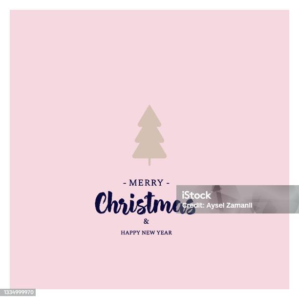 Kartu Ucapan Natal Dan Tahun Baru Dengan Pohon Dan Huruf Ilustrasi Stok