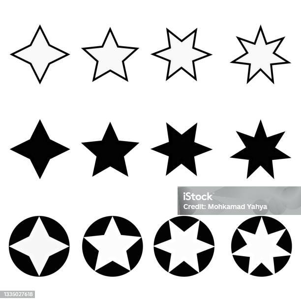 Ensemble Vectoriel Détoiles De Différentes Formes Forme Et Silhouette
