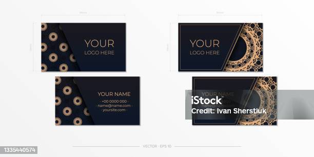 Vector Template Untuk Mencetak Kartu Nama Desain Hitam Dengan Pola