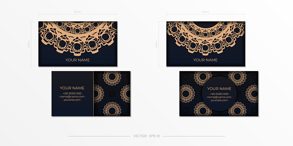 Vector Template Untuk Mencetak Kartu Nama Desain Hitam Dengan Pola