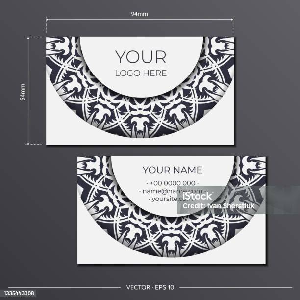 Vector Template Untuk Mencetak Kartu Nama Desain Dalam Warna Putih