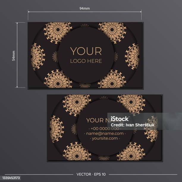 Template Kartu Nama Dengan Ornamen Mewah Template Untuk Desain Cetak