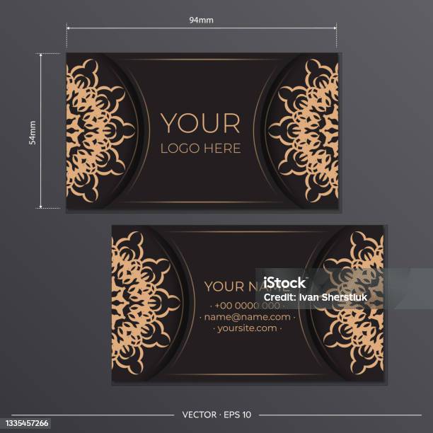Vector Template Untuk Mencetak Kartu Nama Desain Hitam Dengan Pola