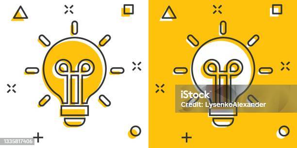 Icône Dampoule Dans Le Style Comique Pictogramme Dillustration De