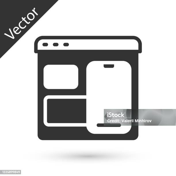 Ilustración De Grey Software Icono De Código De Programación De Desarrollador Web Aislado Sobre